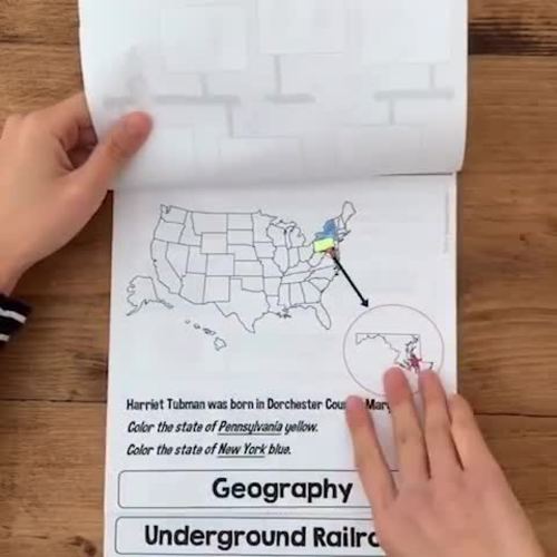 Harriet Tubman Flipbook for 1st & 2nd Grade Social Studies & Black ...