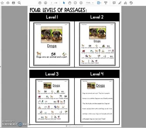 Pets Reading Comprehension | Differentiated Passages by Teach Love Autism