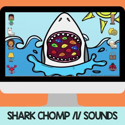 Shark Chomp L Sounds: No Print Interactive Activity for Speech Teletherapy