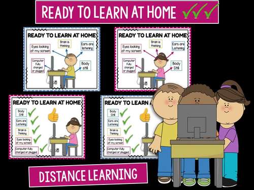 Ready to Learn at Home Visuals for Distance Learning Posters + Video