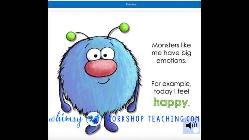 Social Story Boom Cards Monsters Showing Emotions SEL Distance Learning