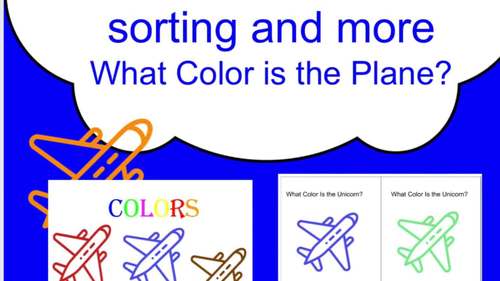 Colors Planes Clip Card, Flash Cards, Coloring Pages, Color sorting and ...