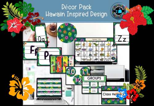 DECOR PACK -Hibiscus flowers Design by Oceanview Resources | TPT