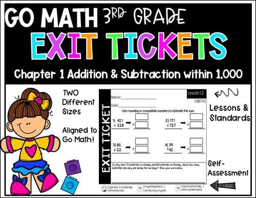 3rd Grade Go Math! Exit Tickets | Chapter 1 | Two Different Sizes