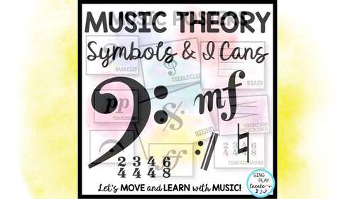 Music Theory Symbols Activities: Posters, Flash Cards, Worksheets