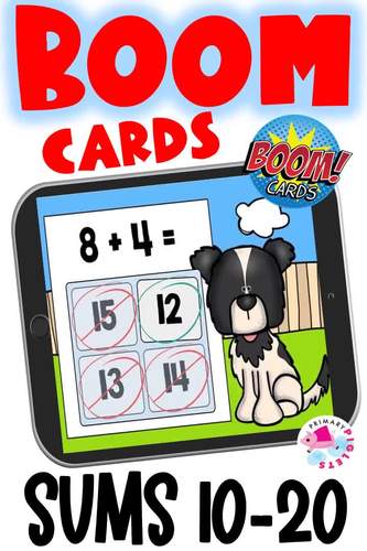 ADDITION FACTS SUMS 10 TO 10 MATH BOOM CARDS - DOGS THEME by Primary ...