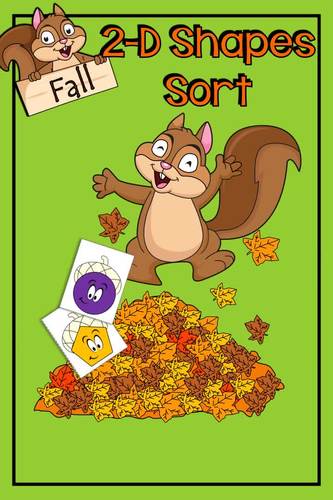 2-D GEOMETRIC SHAPES SORTING MATH CENTER Fall Theme Math Activity Geometry