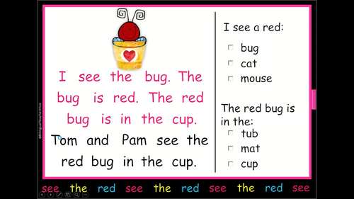 DIGITAL Sight Words Reading Assessment For First Grade & Kindergarten Set 1