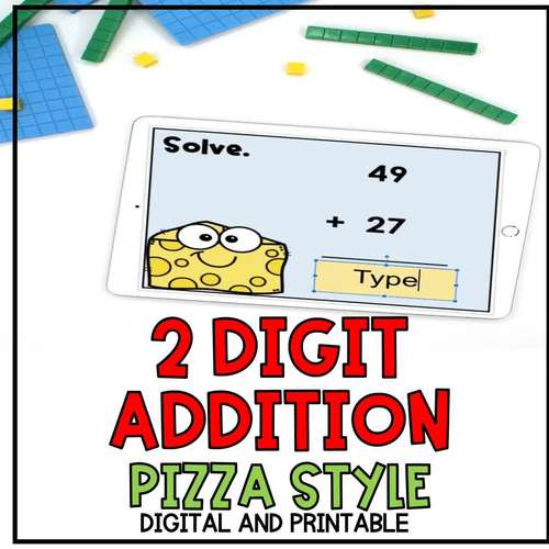2 Digit Addition (Regrouping) Practice Google Slides by Miss V in 3
