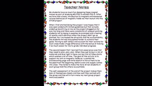 Magnet Maze STRUCTURED STEM PROJECT with ASSESSMENT Rubrics, Daily Journal