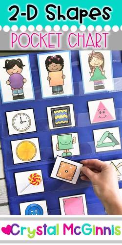 DOLLAR DEAL! Shapes Pocket Chart Sorting Center (2-D Shapes) | Math