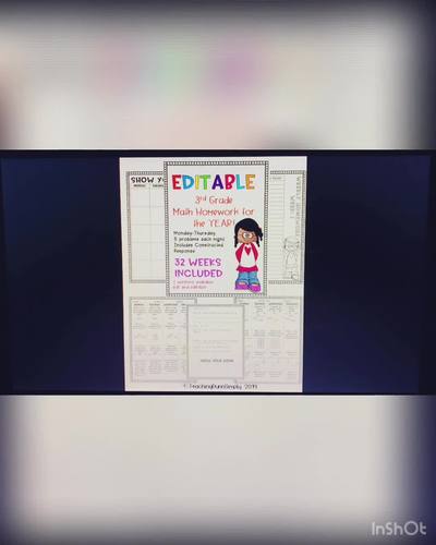 3rd Grade Math Homework - EDITABLE by Teaching Dunn Simply | TPT