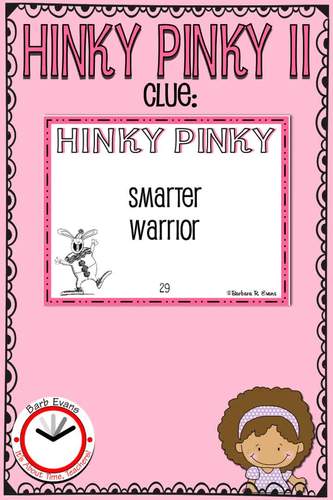 HINKY PINKY PUZZLES Set II Word Riddles Task Cards Vocabulary ...