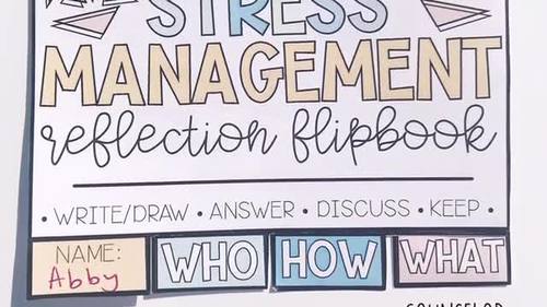 Stress Management Flipbook by Counselor Clique | TPT