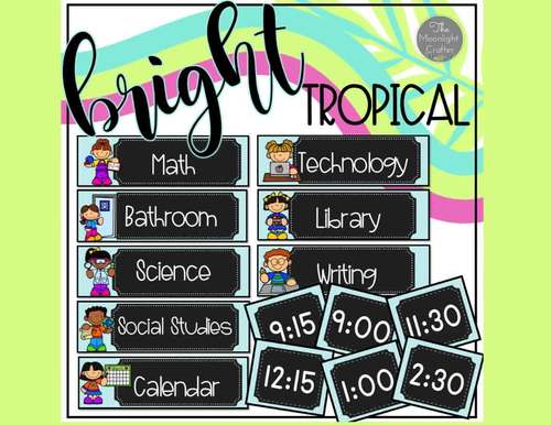 EDITABLE Schedule | Bright Tropical Theme by moonlight crafter by Bridget