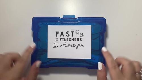 Fast Finishers. I'm Done Jar: 66 activities to attend to diversity.