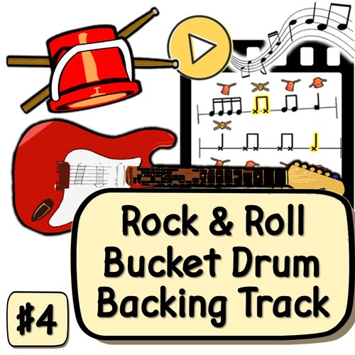 Rock & Roll Backing Track 4 - Light up Rhythm Video for Bucket Drummers