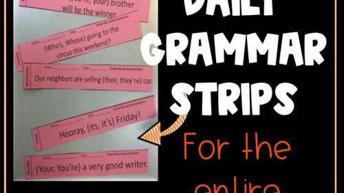 Daily Grammar Practice with Editable, Spiraled Worksheets + Google Slides