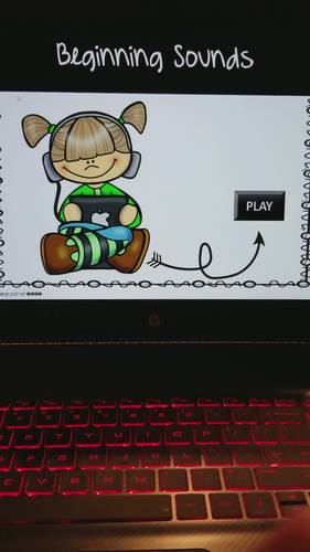 {English} Beginning Sound Digital Game, Clip Cards and Recording Sheets