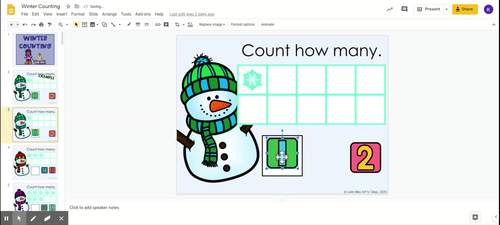 Winter Themed Counting & Number Fluency with Google Slides™ & Boom Cards