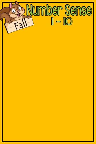 NUMBER SENSE MATH CENTER Fall Theme Subitizing Counting Activities 1-10