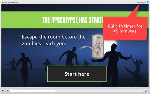 Zombie Digital Escape room adventure for middle/high school students