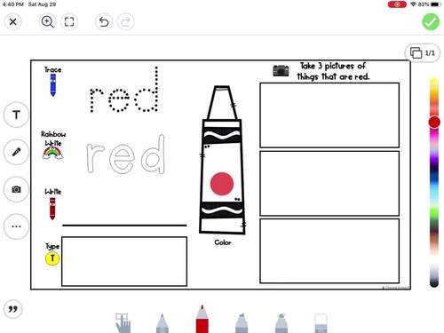 Seesaw Color Words by Created by Chelsea | TPT