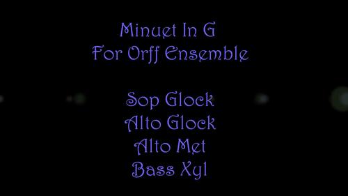 Minuet in G For Orff Ensemble by Yvonne Johnson Music | TPT