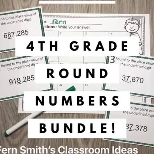4th Grade Go Math 1.4 Round Numbers Bundle by Fern Smith's Classroom Ideas