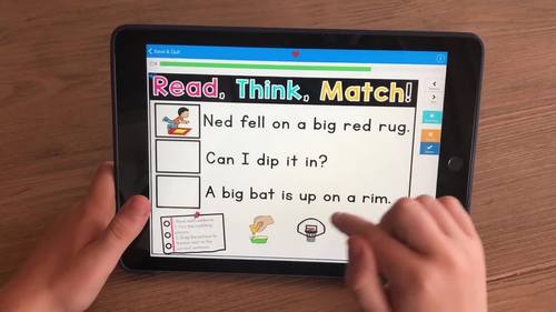 Digital Read, Think, Match Boom Cards: CVC Words by Sarah Paul | TpT