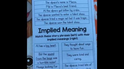 Alpacas with Maracas ~*~ 1 page trifold to accompany the story | TPT