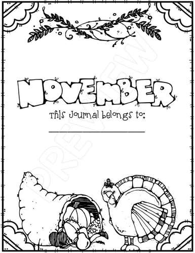 Write it! November Journal Prompts, Word Lists, and Cover Pages | TpT