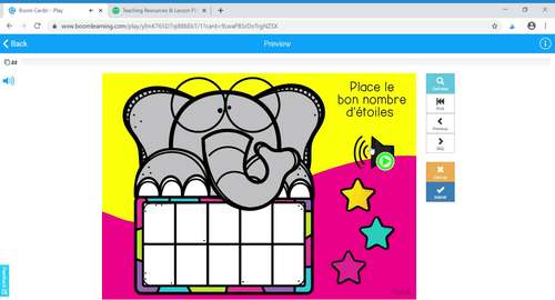FRENCH BOOM CARDS • Ten Frame Elephants with Audio | TpT