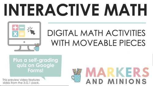 Digital Interactive Math Slides + Self-Grading Quizzes (Third Grade BUNDLE)