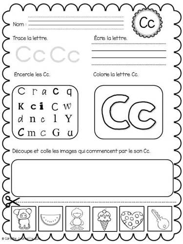French Alphabet Letter C | Alphabet Lettre C dur by Caroline Joannette