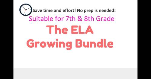Middle School Grammar Worksheets. A FULL YEAR ELA Bundle. 7th & 8th ...