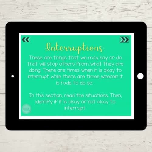 Interruptions in Conversations Social Skills No Prep Boom Cards™