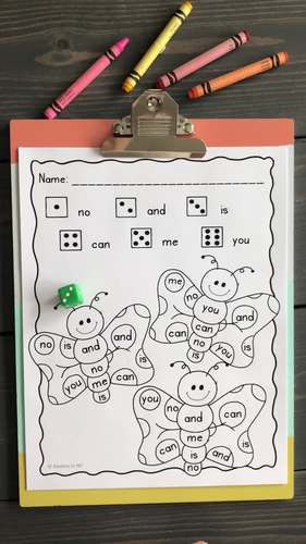 Sight Words: Roll, Read, and Color: Butterflies 25 High Frequency Words ...