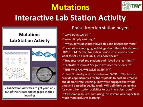 Mutations - 7 Lab Station Activities by Teach With Fergy | TPT