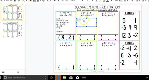 Solving Systems of Equations Digital Pages by 4 the Love of Math