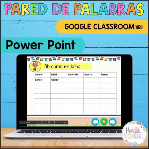 Digital word wall (Spanish) for Google Slides™ and Powerpoint, Pared de ...