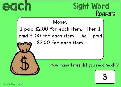 Sight Word Readers (Pack 2) Boom Cards by Boom Cards by Miss Rainbow ...