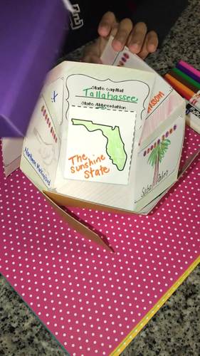Geography Research Project: 50 States Interactive Exploding Box with Rubric