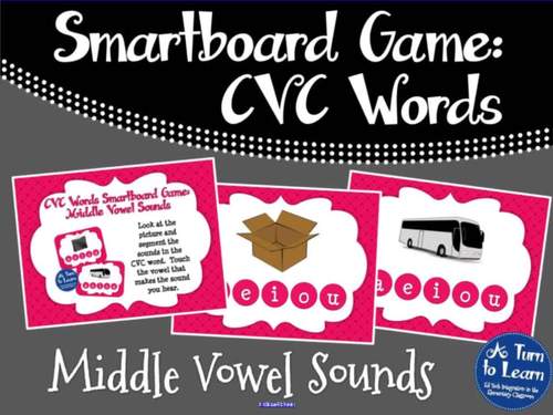 CVC Words: Short Vowel Sounds Game (Smartboard/Promethean Board)