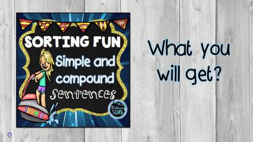 Summer Simple and Compound Sentences Sort by Glistening Gems | TPT