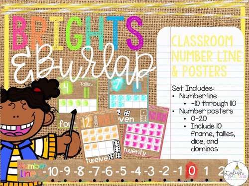 Stylish Brights and Burlap | Number Line and Posters by Stylish In ...