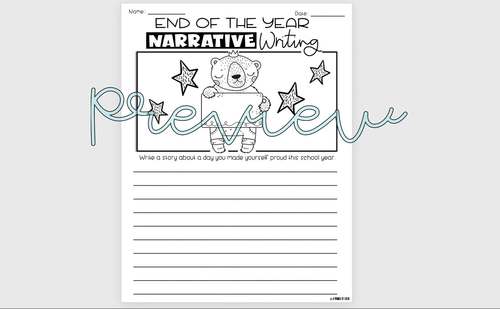 5 Days of Narrative Writing - End of the Year by Happy Educating