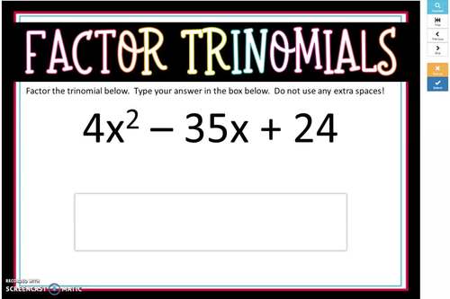 Factor Trinomials Boom Cards for Algebra 1 by Lisa Davenport | TPT