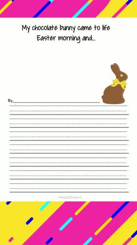 Easter Writing Prompts on Lined Paper with Editing Checklist No Prep
