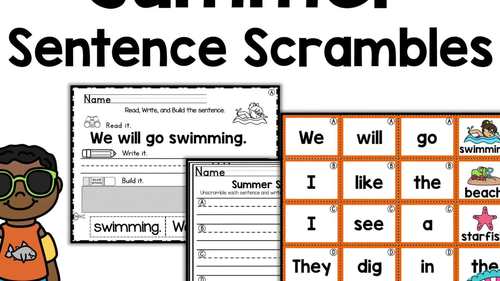 Summer Sentence Scrambles by First Grade Maestra Trisha Hyde | TPT
